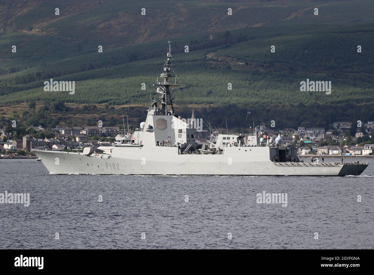 ESPS Almirante Juan de Borbon (F102), an Alvaro de Bazan-class (or F100 ...