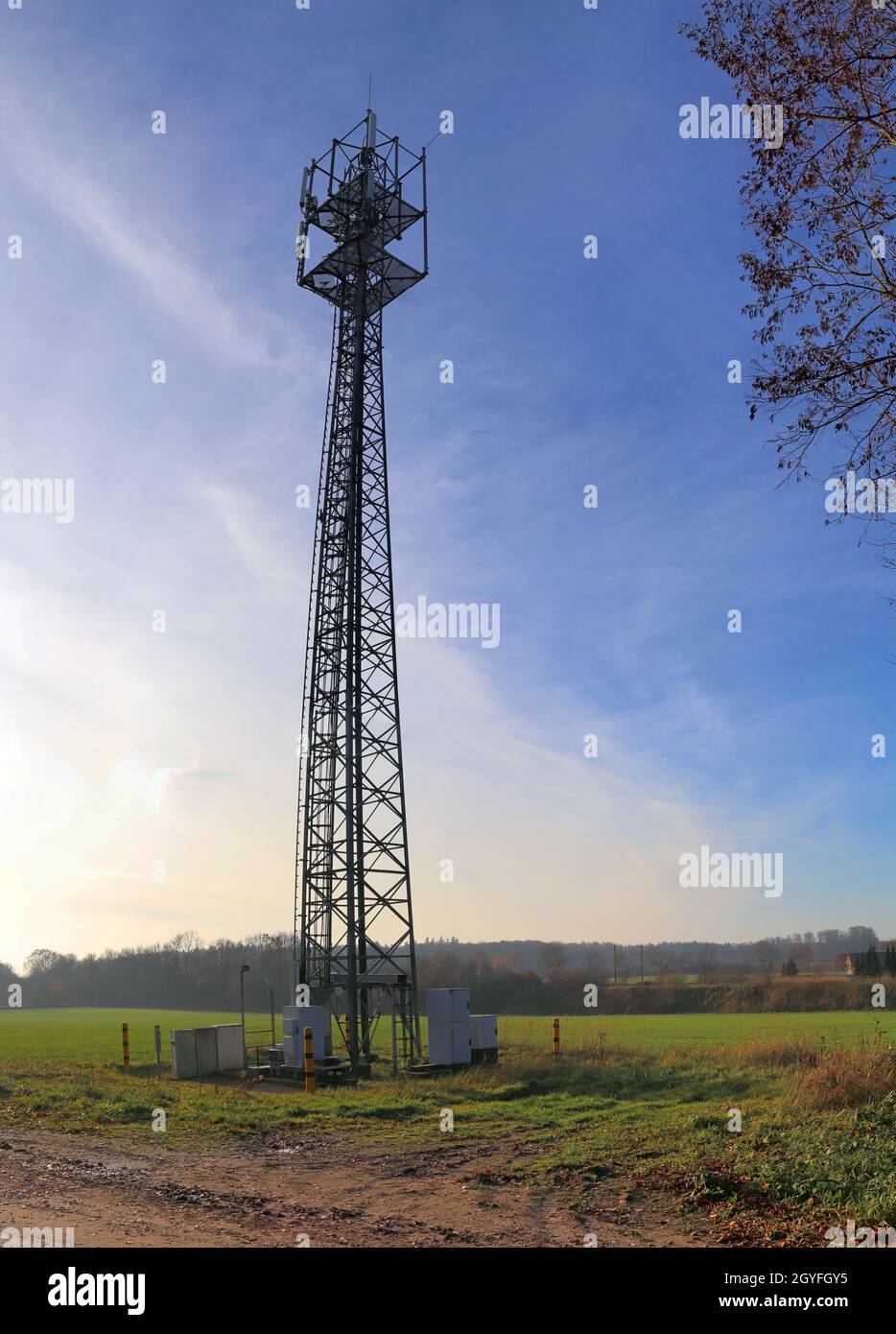 Electric antenna and communication transmitter tower in a european ...