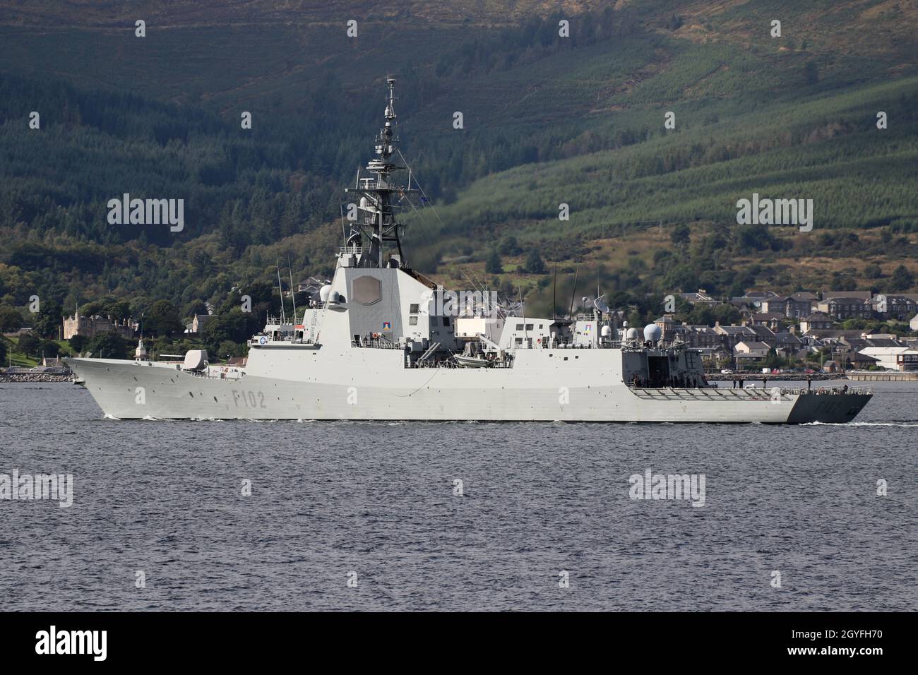 ESPS Almirante Juan de Borbon (F102), an Alvaro de Bazan-class (or F100 ...