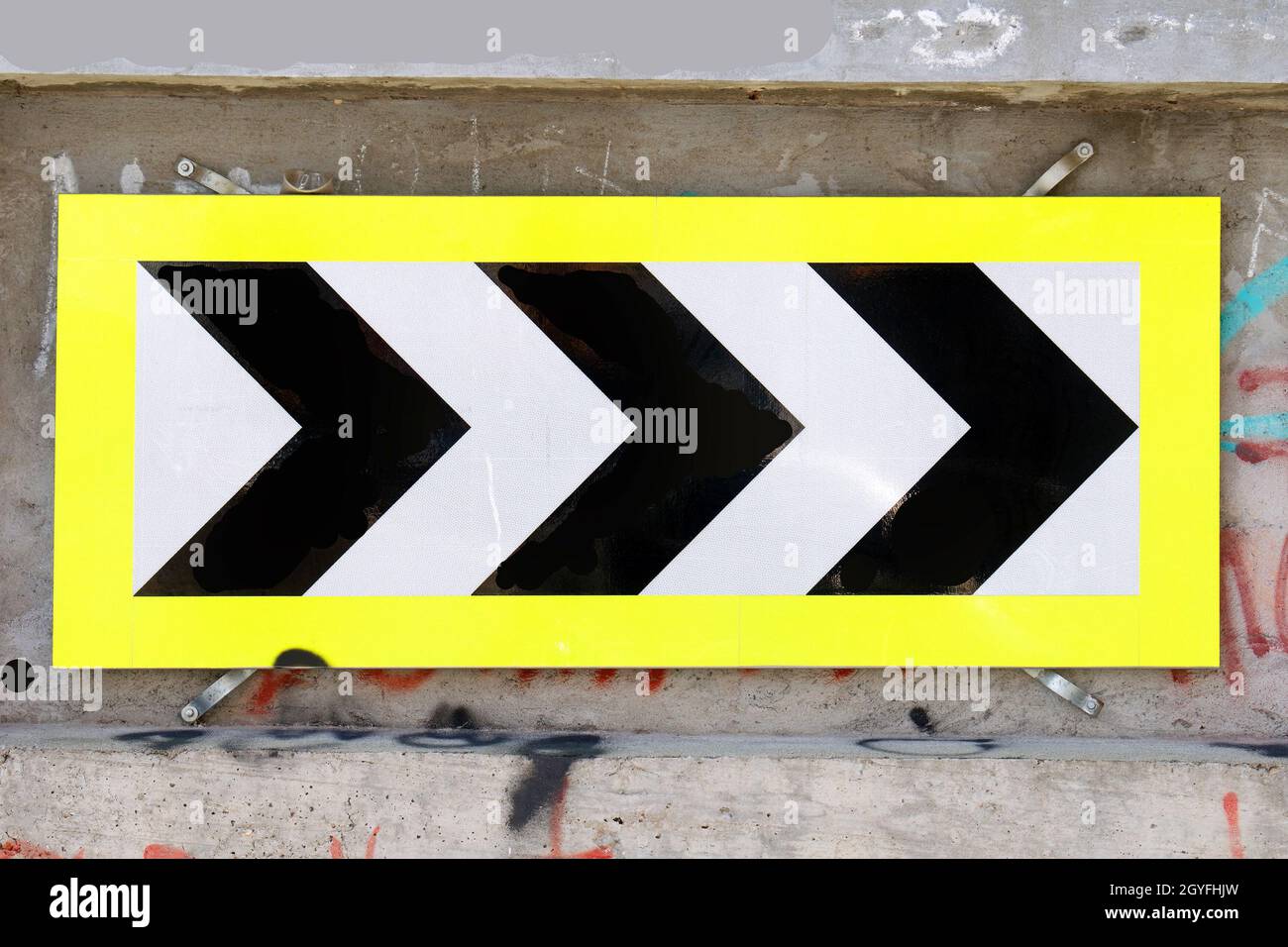 Road guide post transportation sign on the corner of the street Stock ...