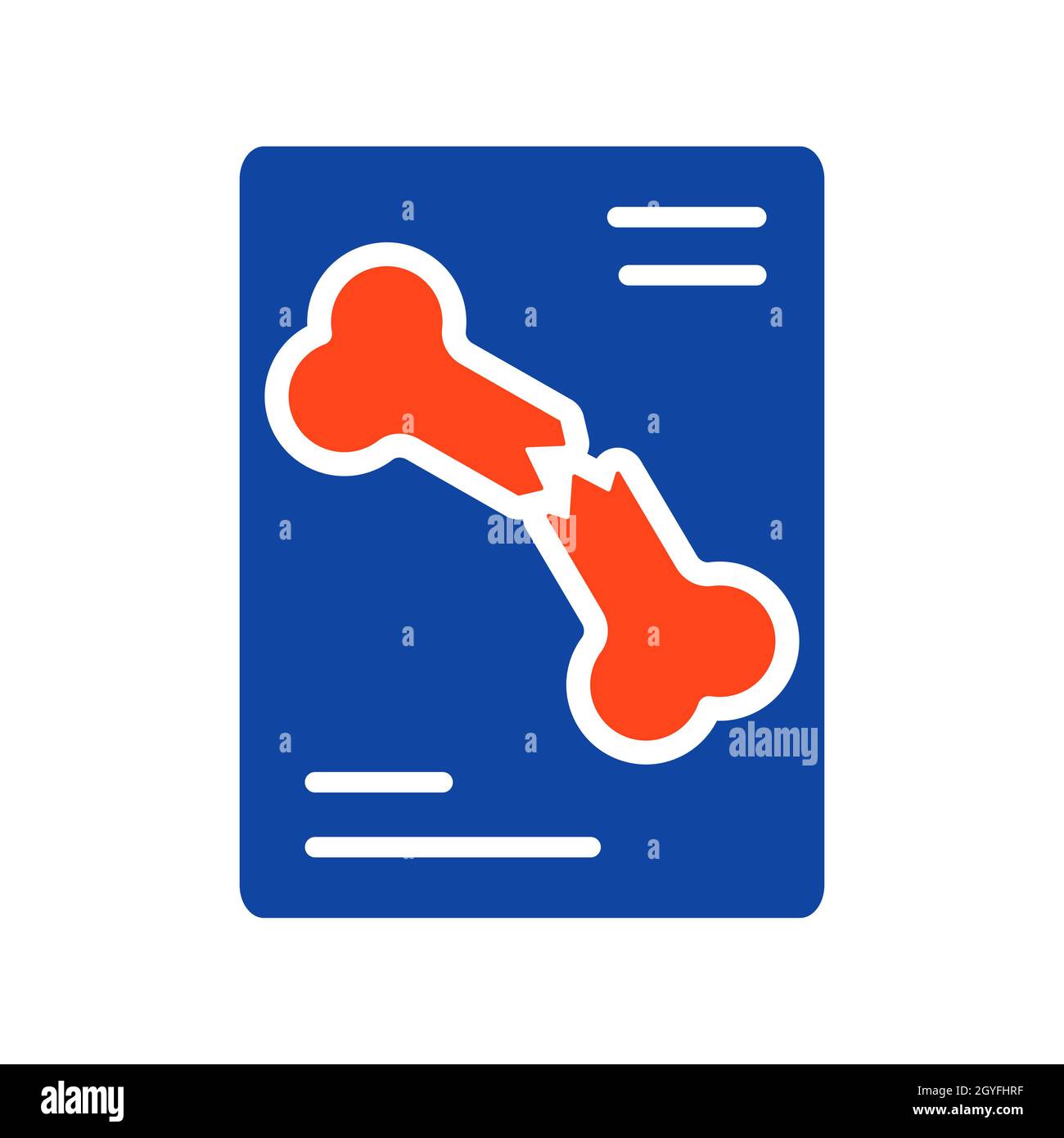 Bone fracture X-ray scan vector glyph icon. Medicine and healthcare ...