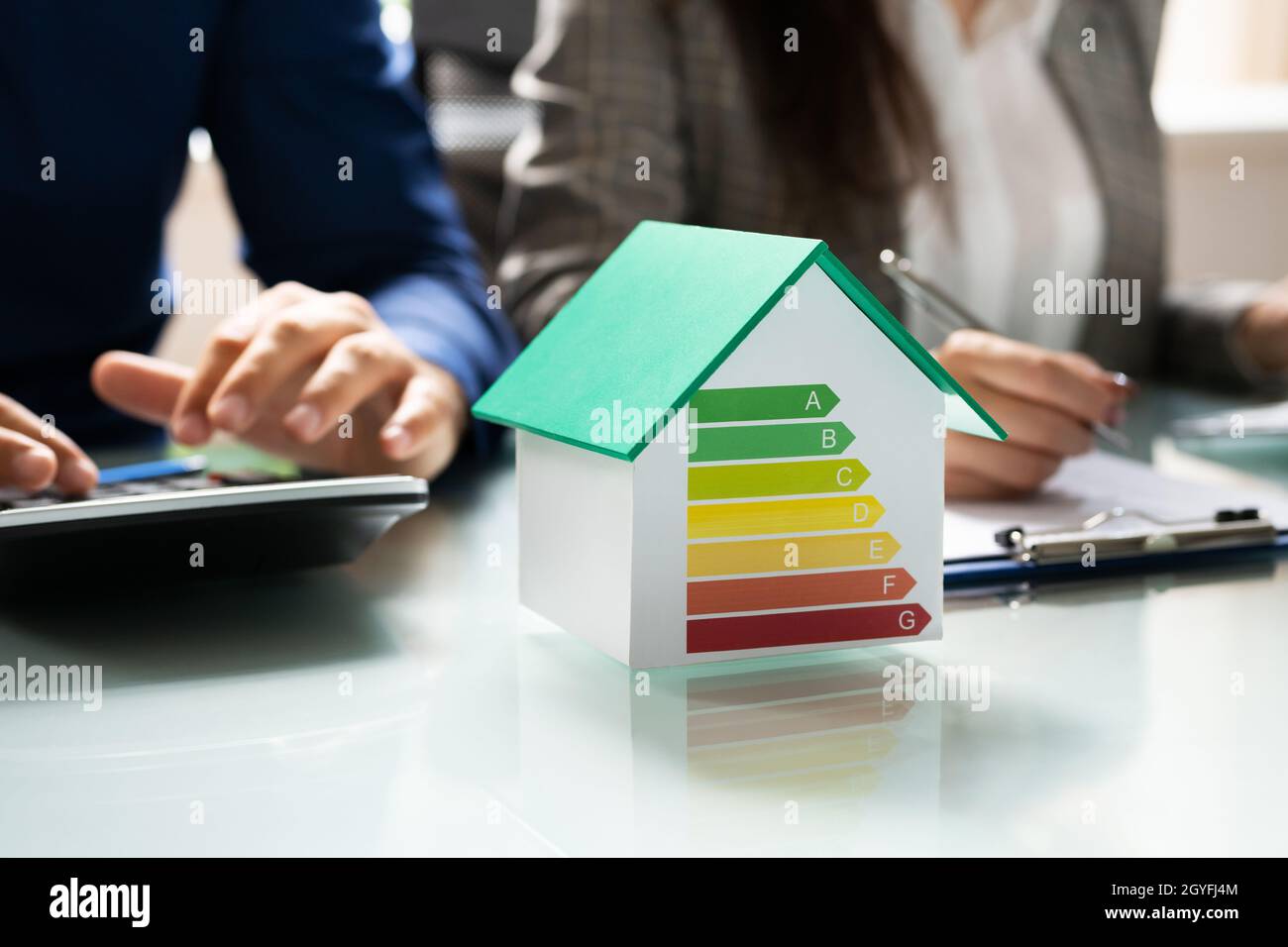 Energy efficiency scale with arrow hi-res stock photography and images - Alamy