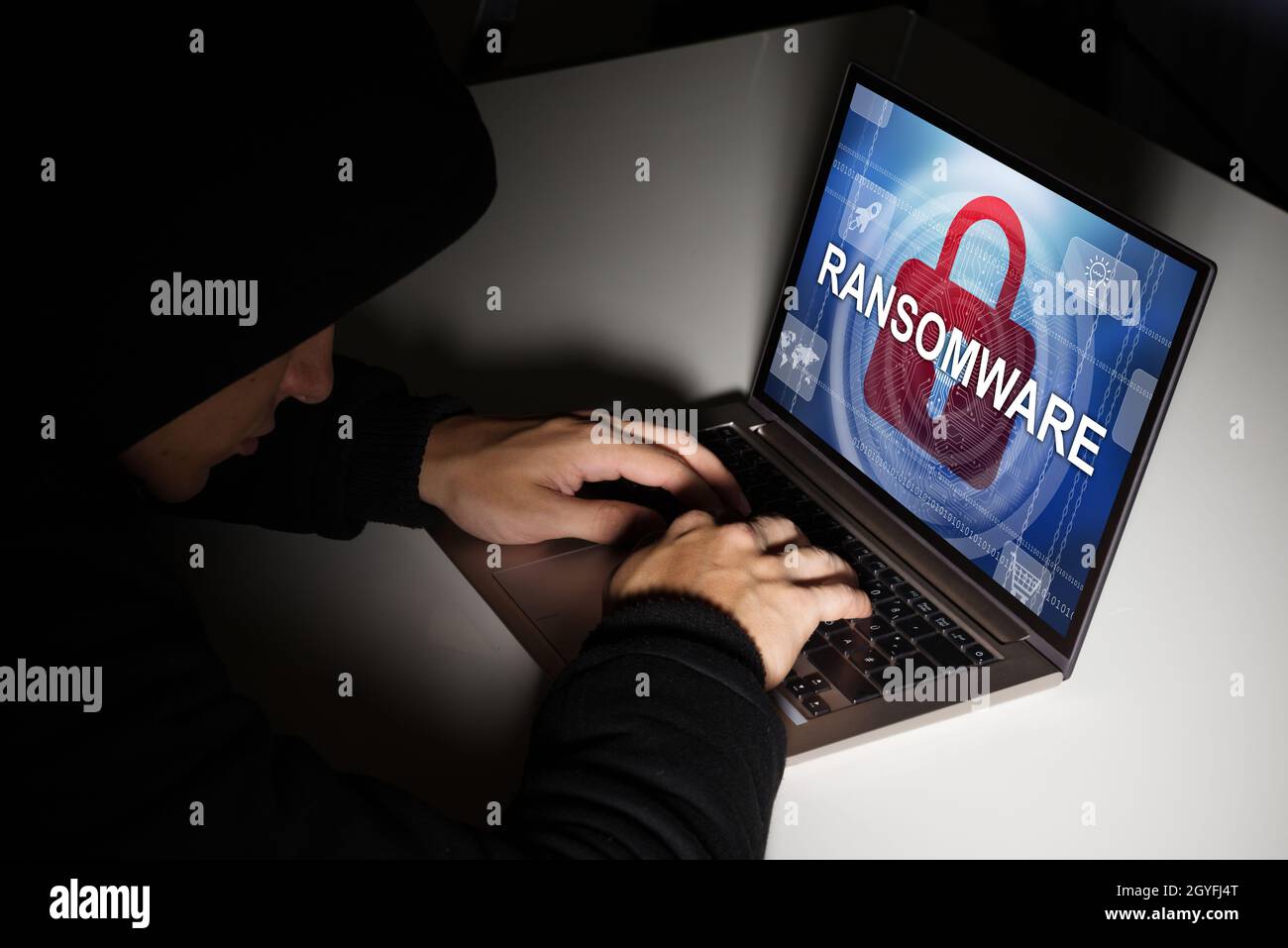 Ransomware Virus. Ransom Extortion Attack. Hacked Encrypted Laptop ...