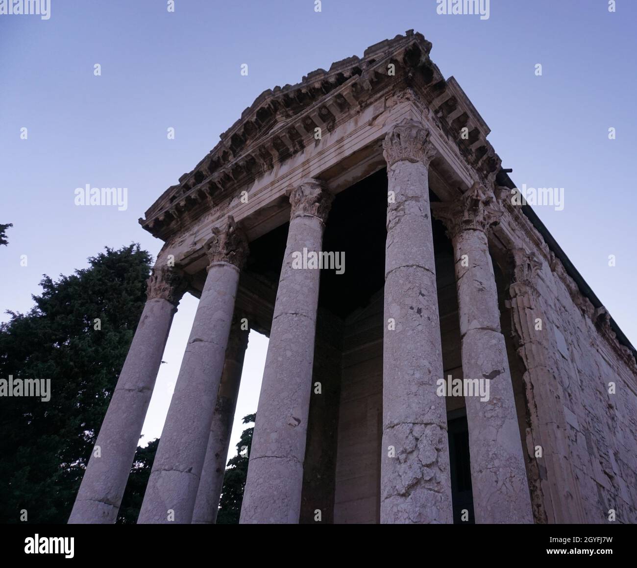 Temple of Augustus on the main square of Pula, Croatia 2020 Stock Photo ...
