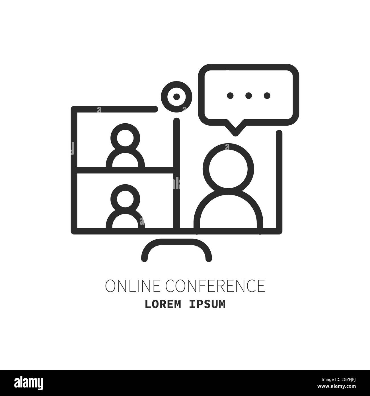 Video conferencing on laptop digital Black and White Stock Photos ...