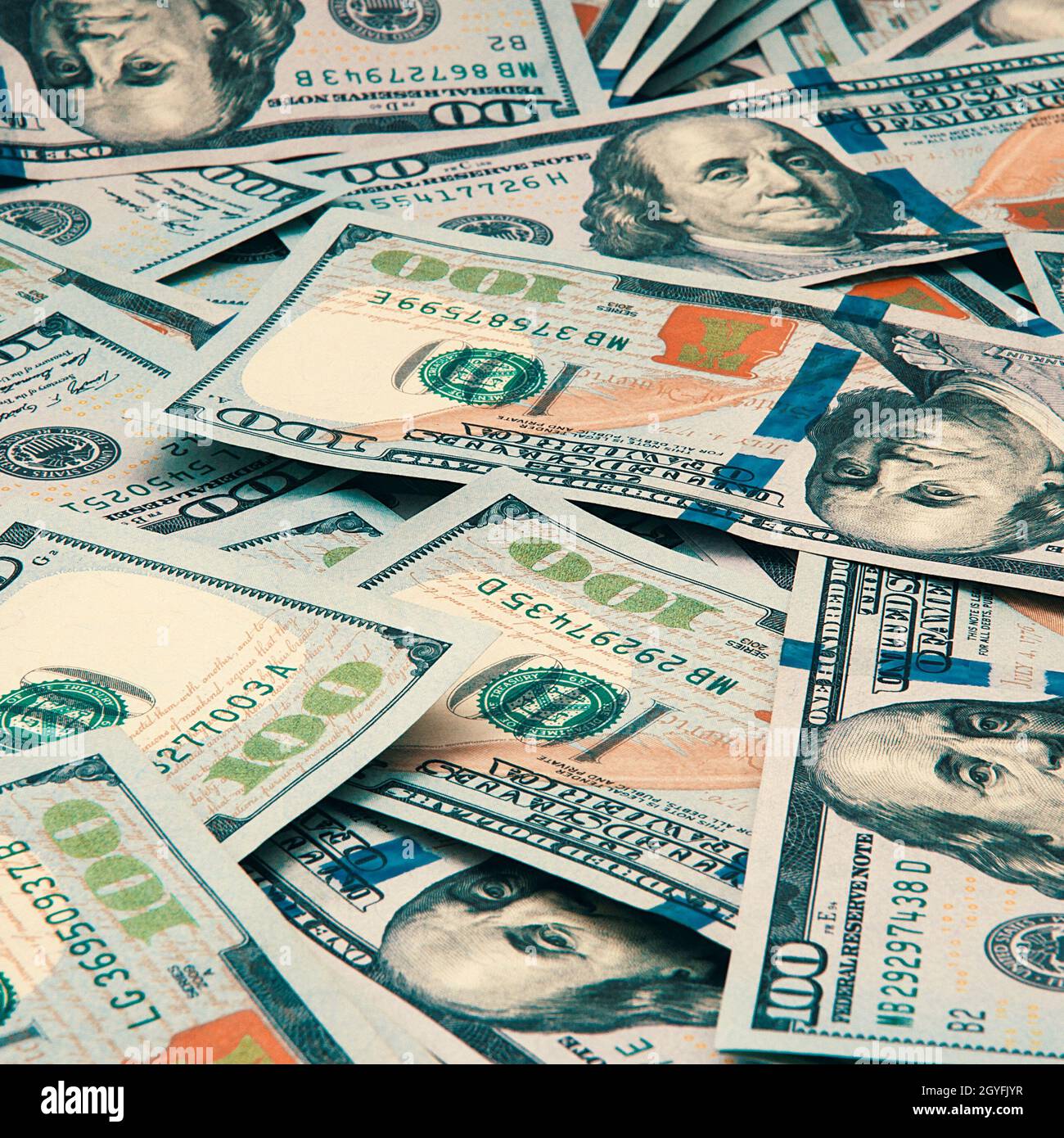 Cash hundred dollar bills, dollar background image. Scattered dollars ...