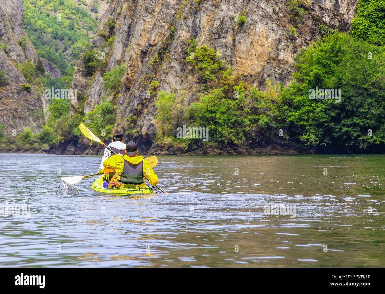 The process of kayaking in the Matka Canyon, Makedonia Stock Photo - Alamy