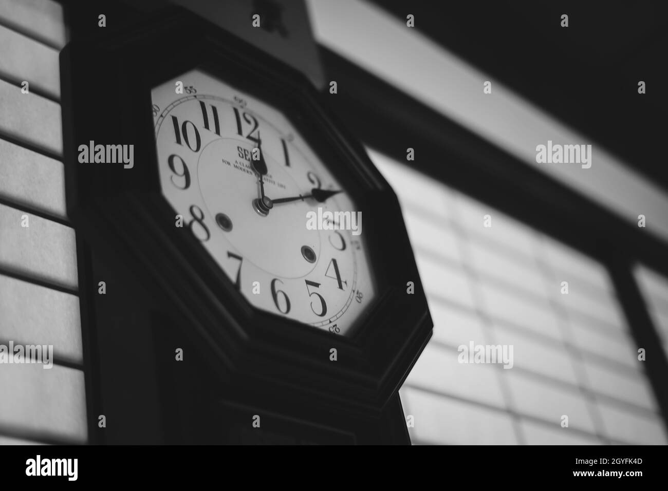 Japanese house retro wall clock. Shooting Location: Tokyo metropolitan ...