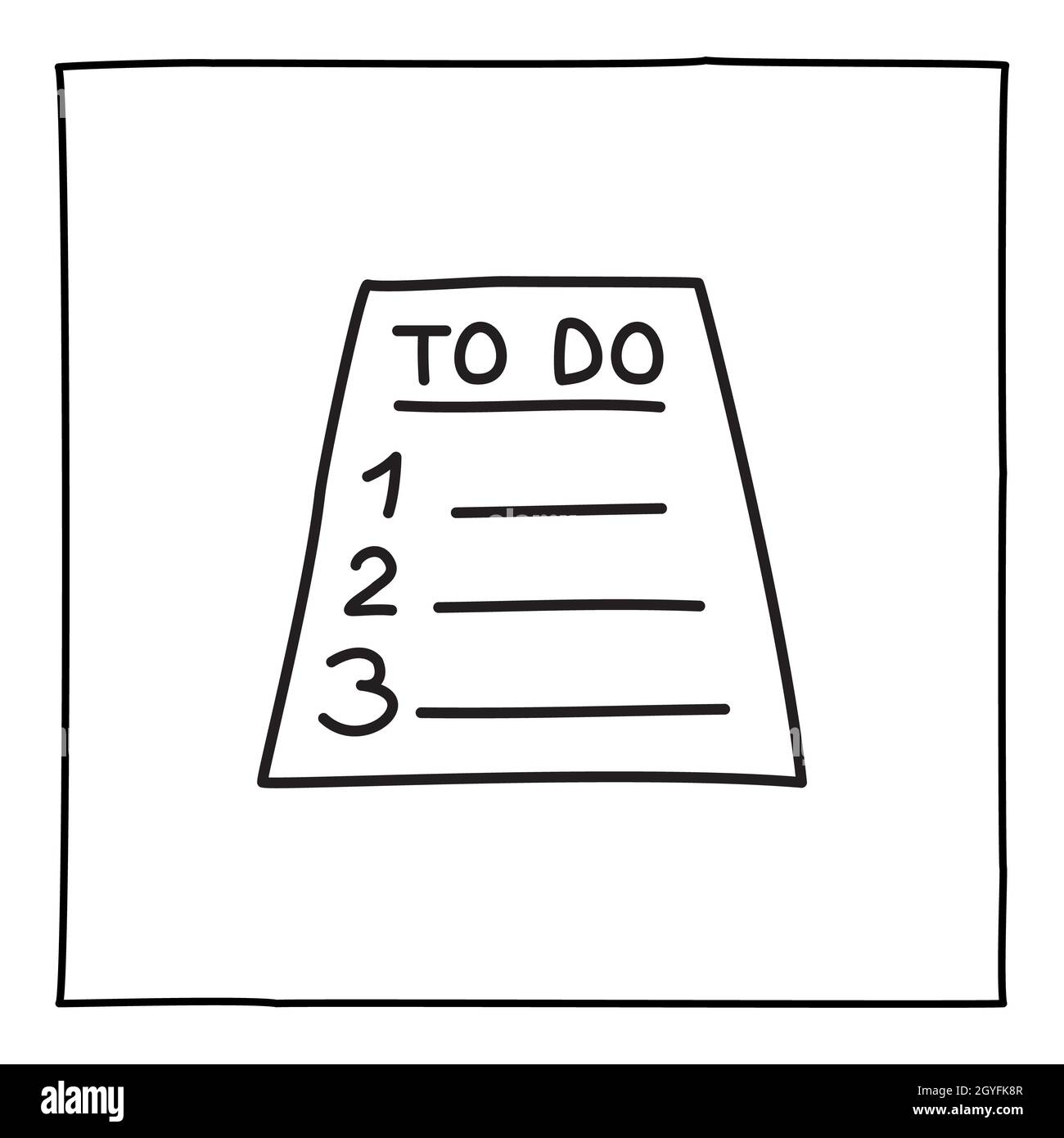Doodle to-do list icon or logo, hand drawn with thin black line ...