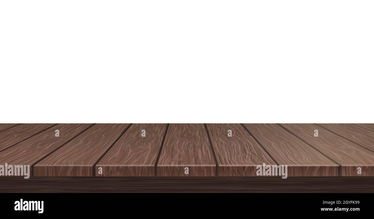 Large table top, solid wood texture, white background - Vector ...