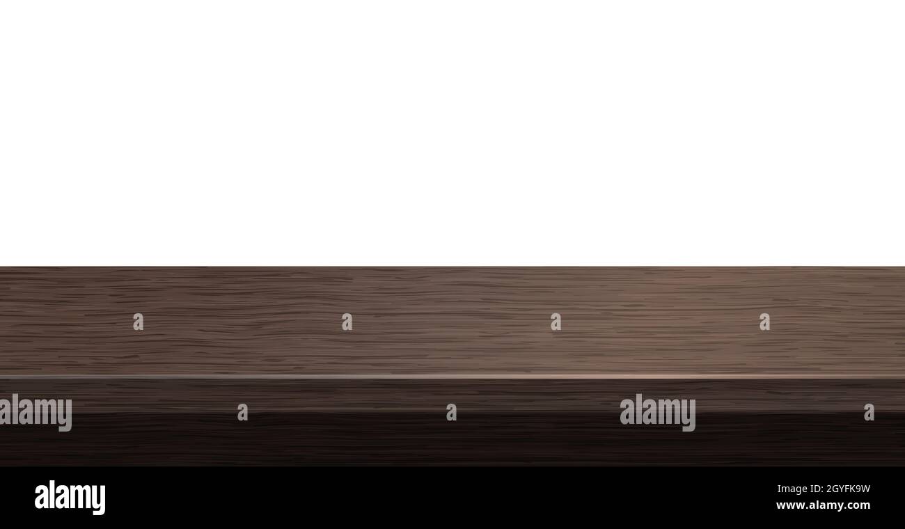 Large table top, solid wood texture, white background - Vector ...
