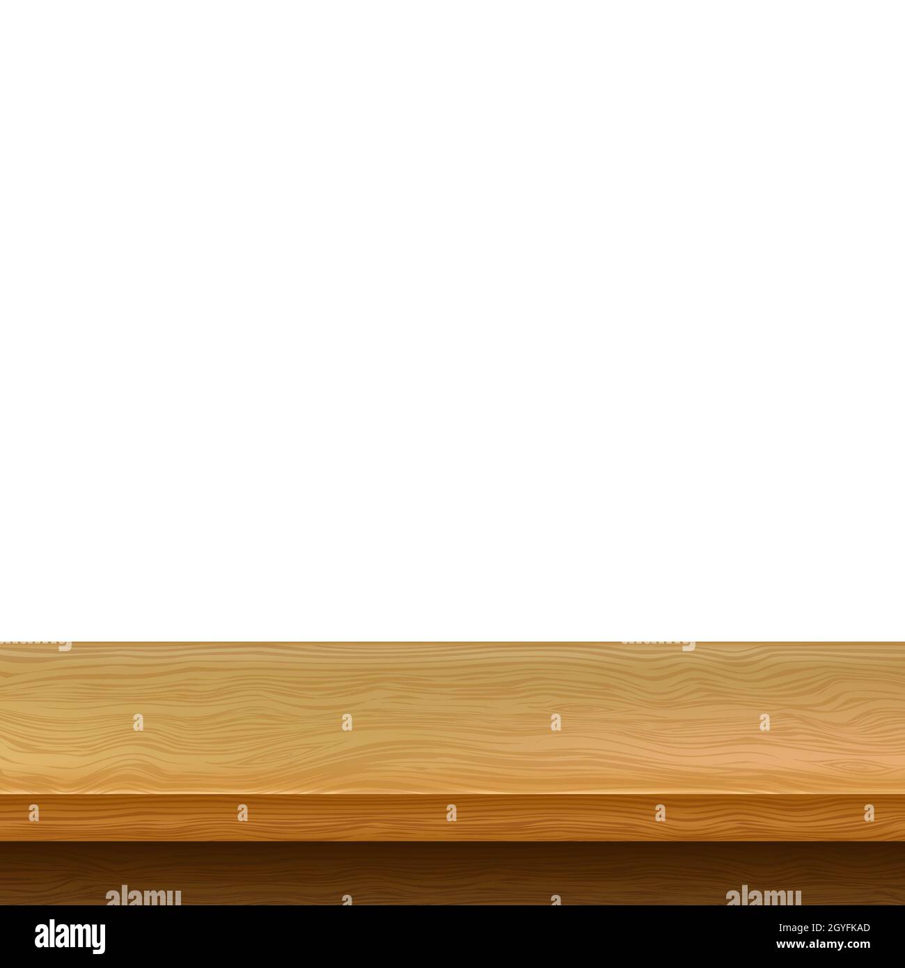 Large table top, wooden texture from boards, white background - Vector ...