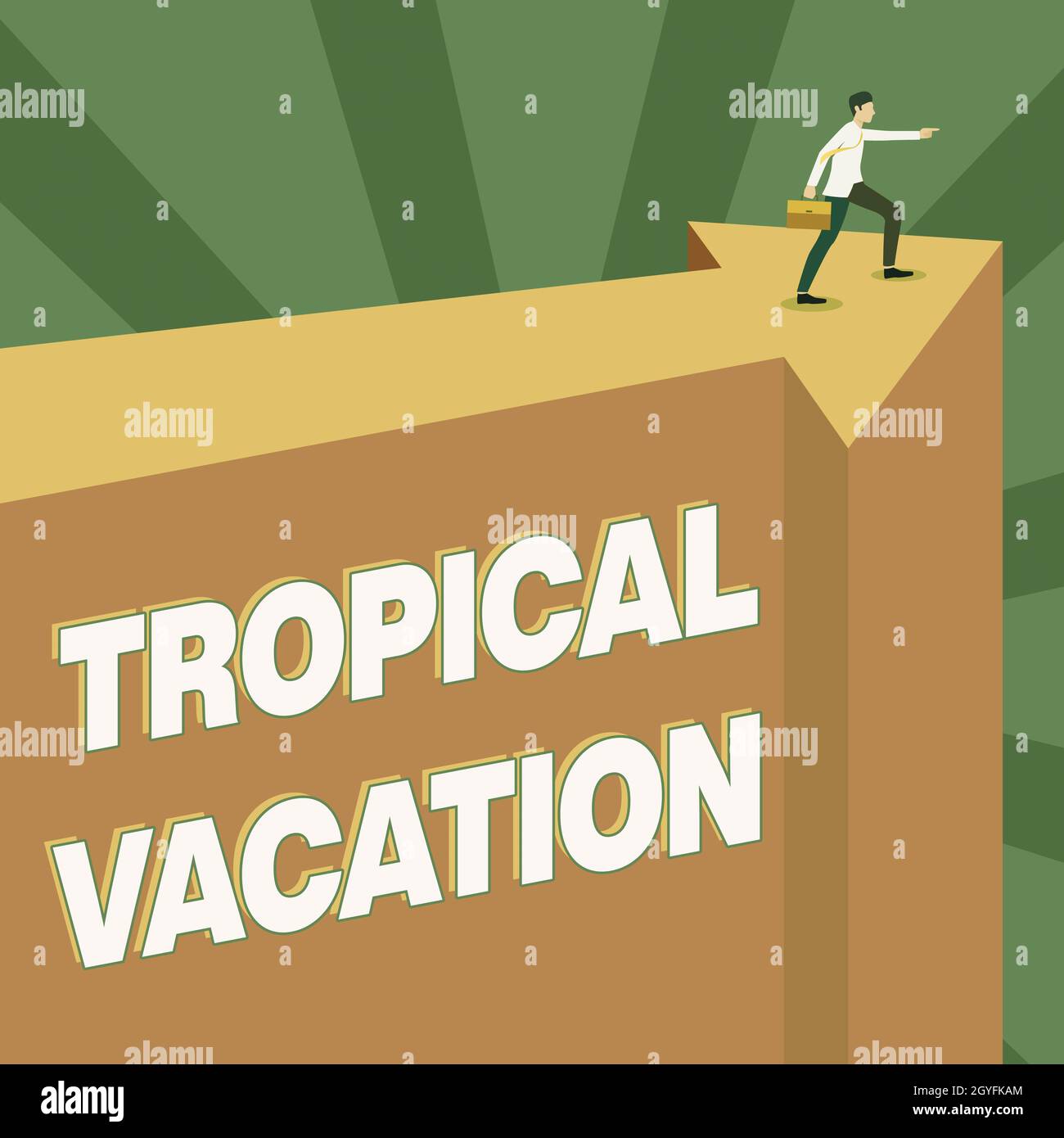 Sign displaying Tropical Vacation, Concept meaning taking a holiday in ...