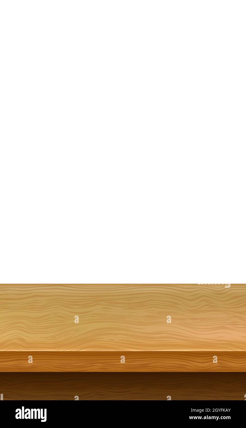 Large table top, wooden texture from boards, white background - Vector ...