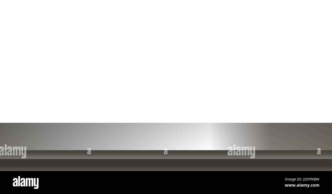 Metal kitchen countertop, iron texture, large table on a white ...