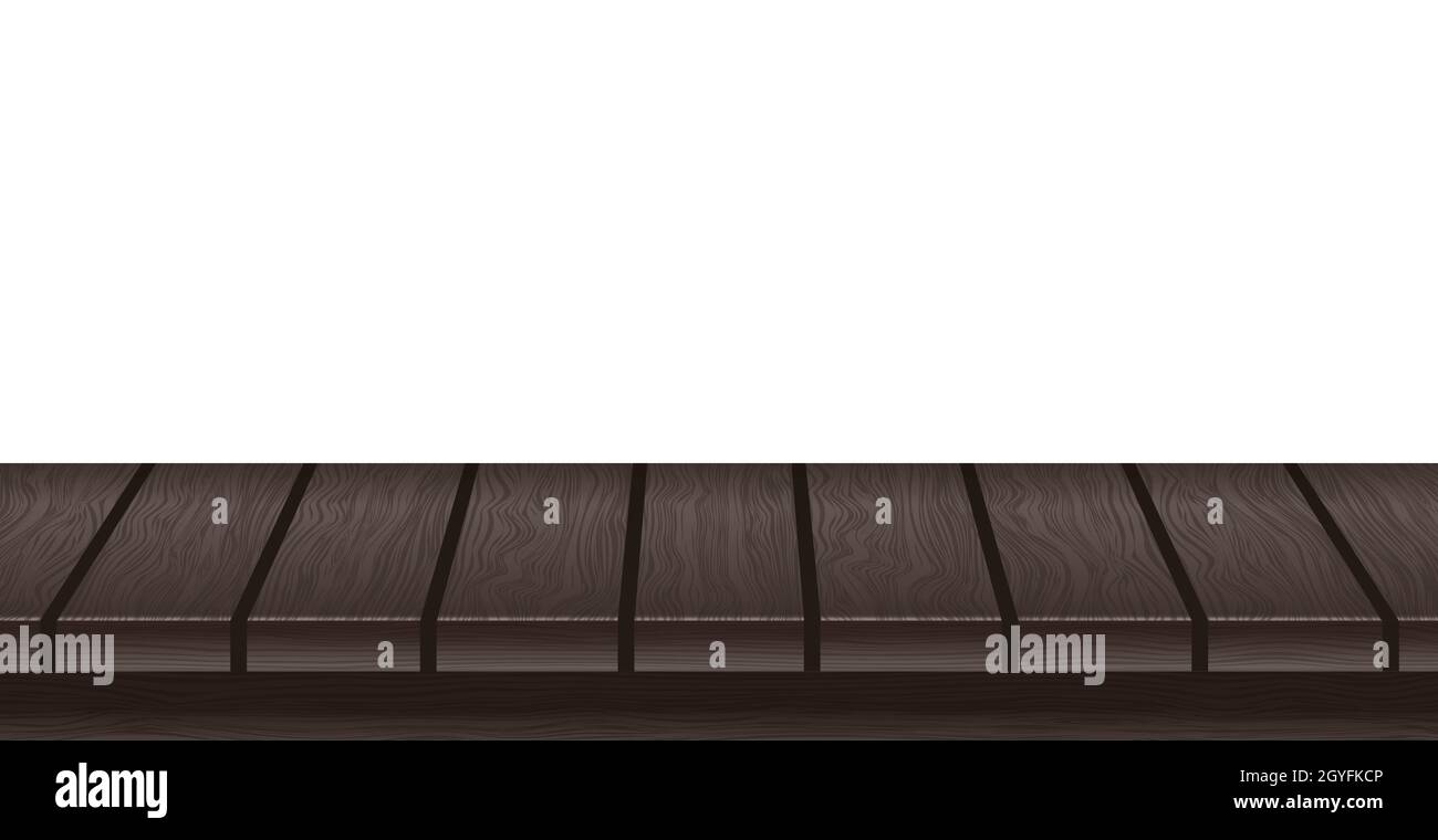 Large table top, solid wood texture, white background - Vector ...