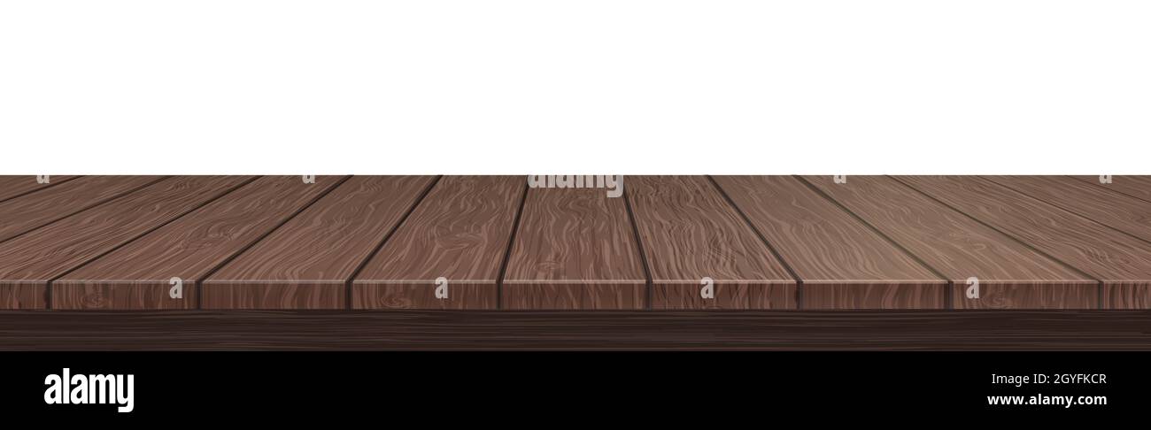 Large table top, solid wood texture, white background - Vector ...