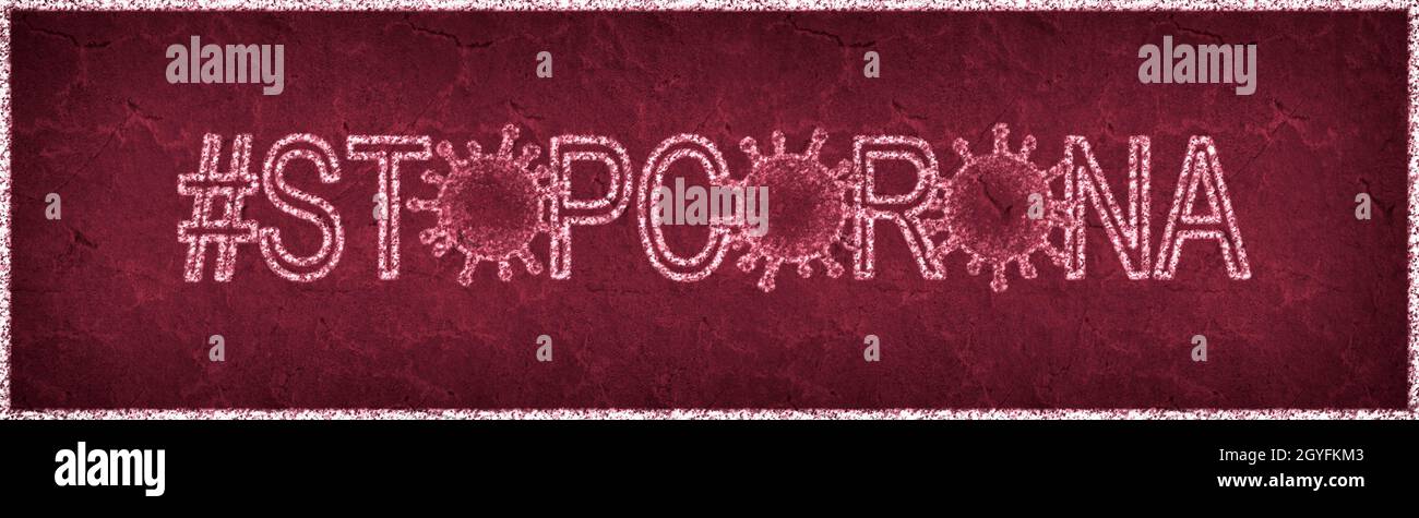 Chalkboard banner of corona virus tags in different colors Stock Photo ...