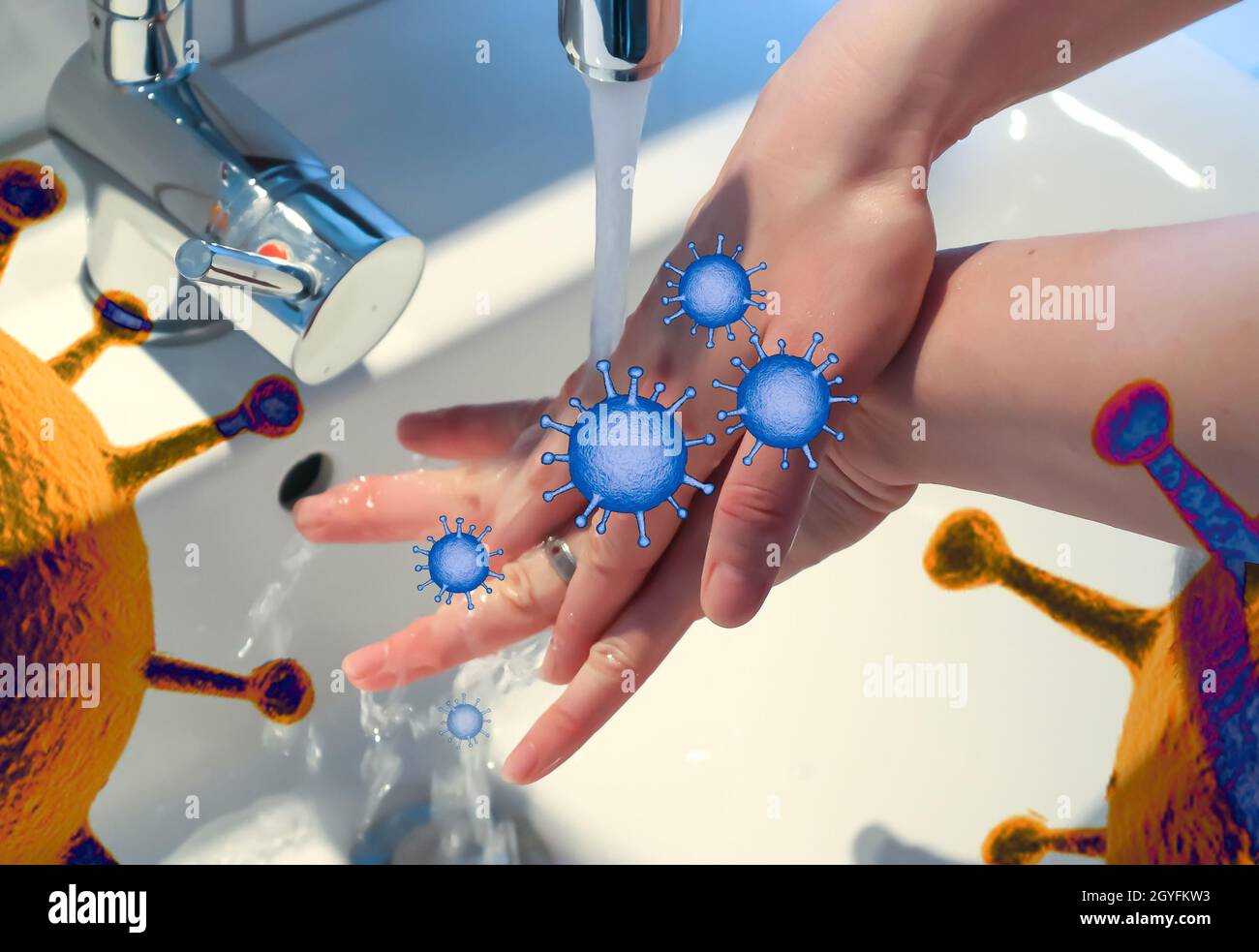 Cleaning and washing hands with soap prevention for outbreak of ...