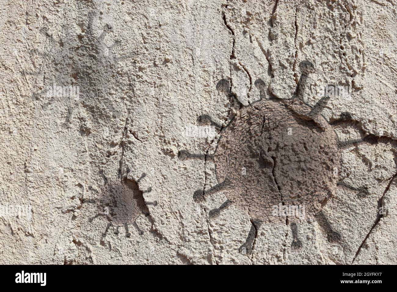 Old stone and rock textures with some virus fossil virus visualization ...