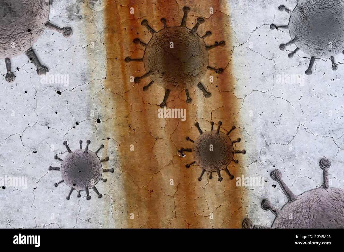 Old stone and rock textures with some virus fossil virus visualization ...