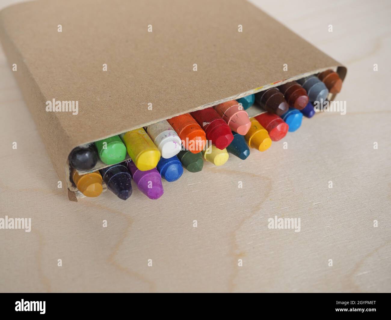 Wax crayon in box hi-res stock photography and images - Alamy