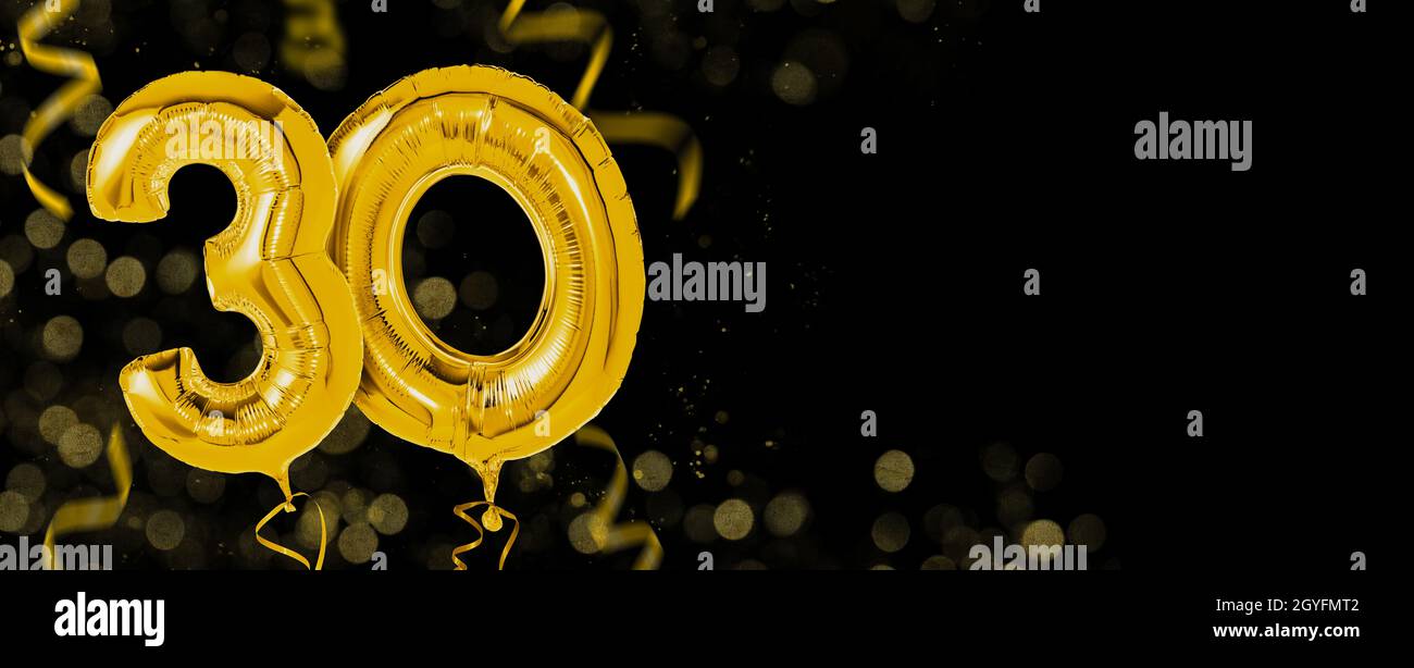 Happy 30 birthday golden numbers hi-res stock photography and images ...