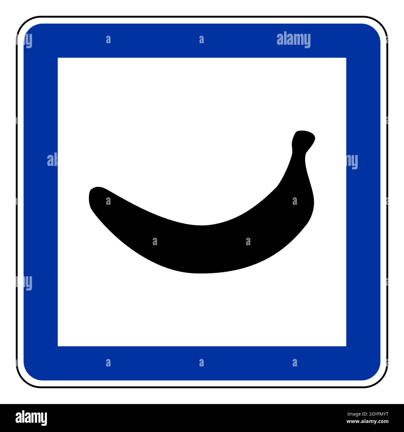 Banana and road sign Stock Photo - Alamy