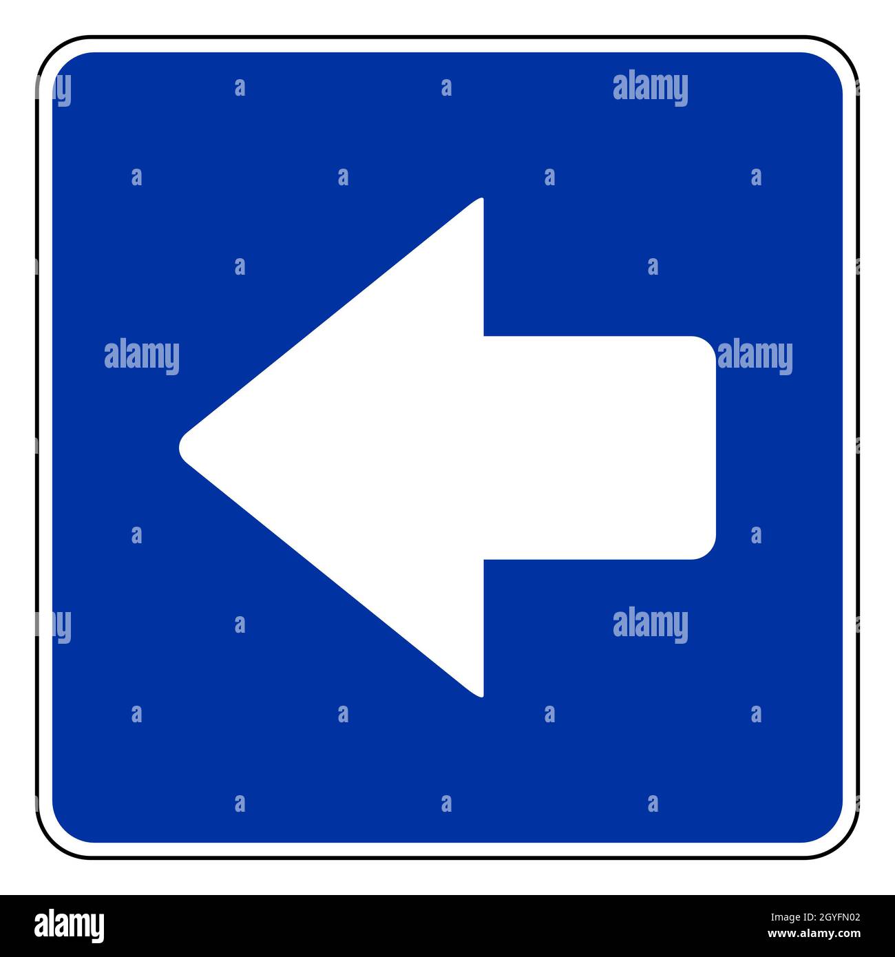 Left arrow and road sign Stock Photo - Alamy