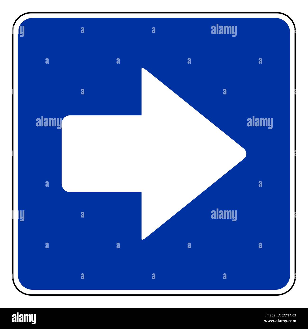 Right arrow and road sign Stock Photo - Alamy
