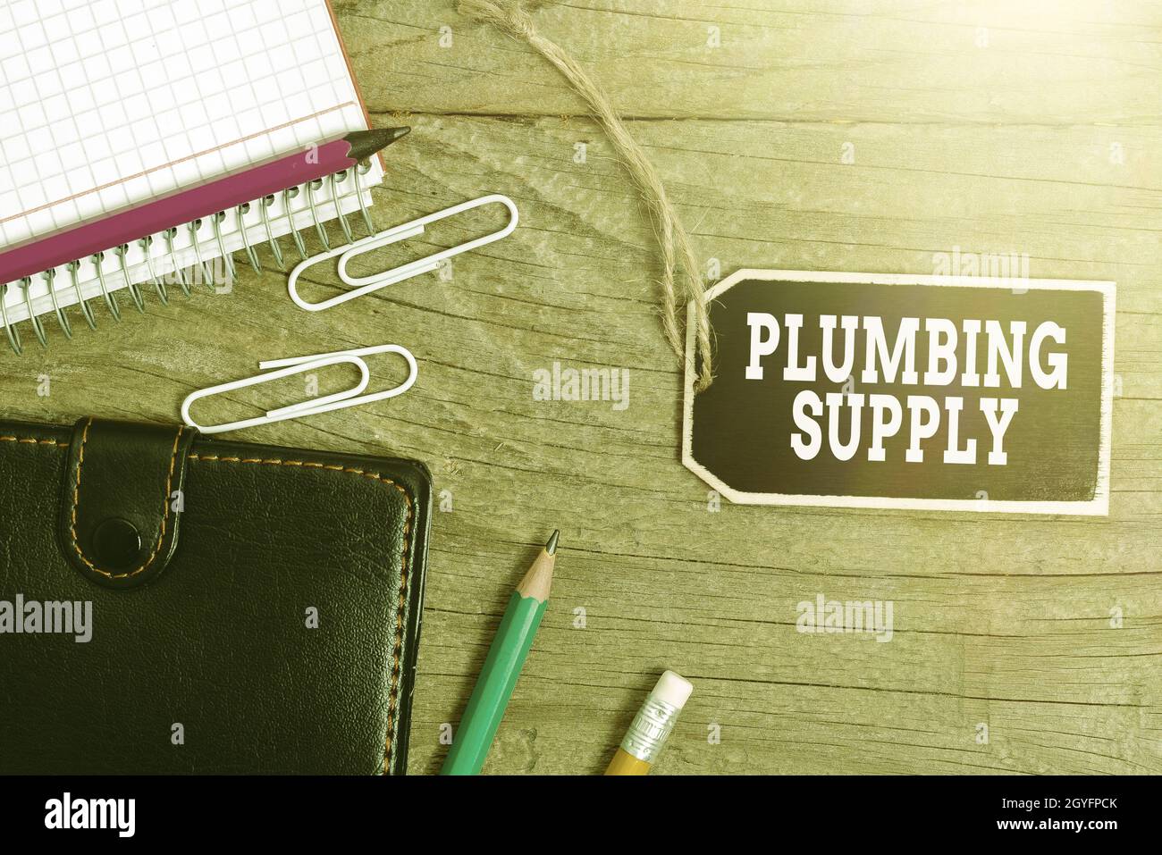 Text showing inspiration Plumbing Supply, Word Written on tubes or ...