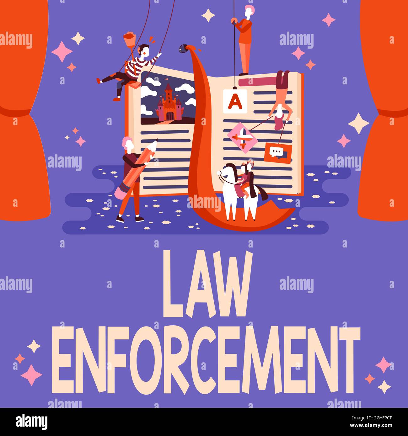 Text showing inspiration Law Enforcement, Concept meaning activity of ...