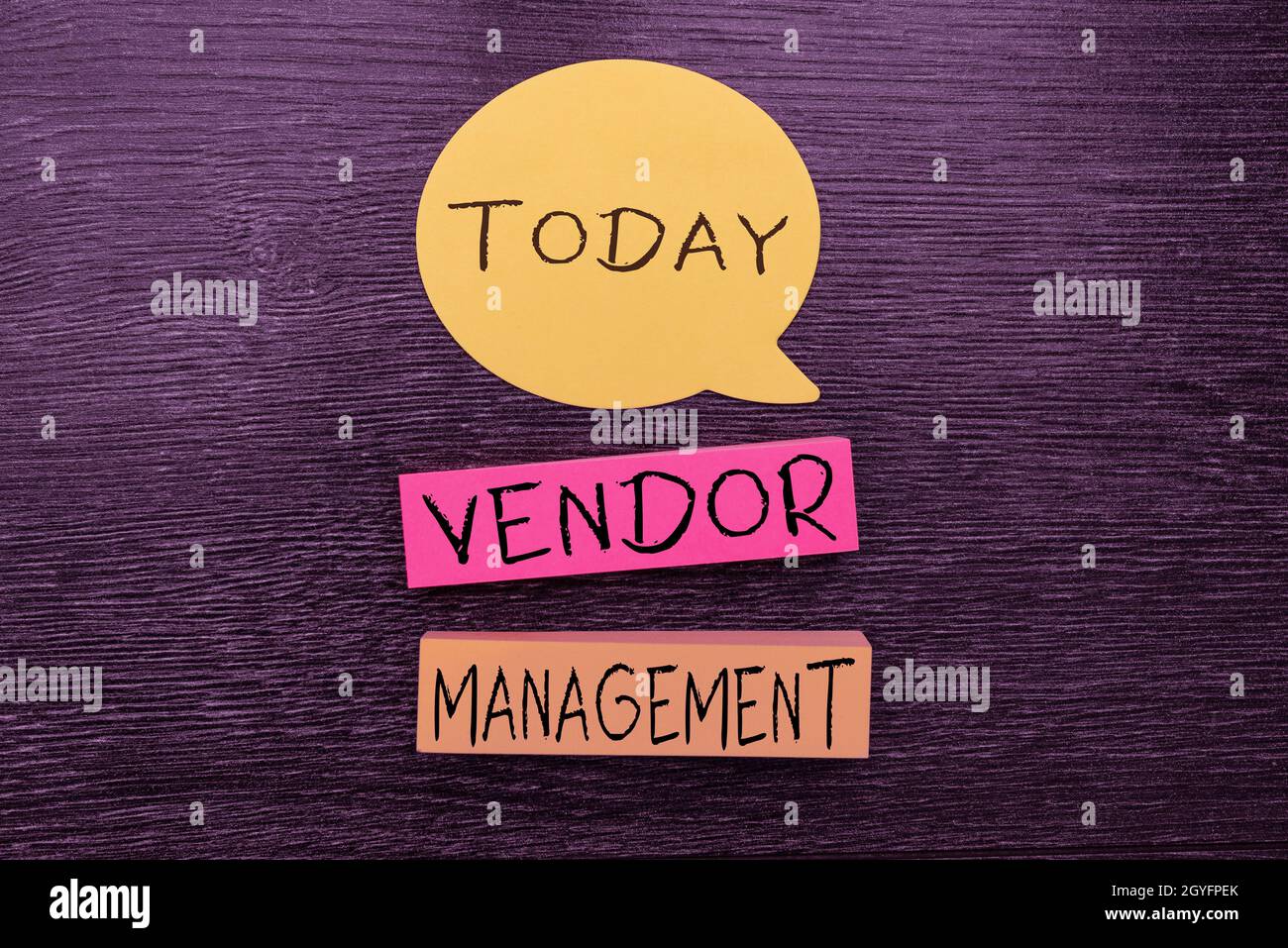 Text sign showing Vendor Management, Concept meaning activities ...
