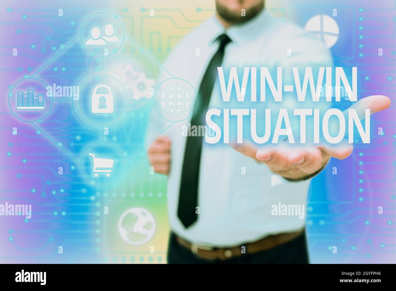 Sign displaying Win Win Situation, Business overview situation where ...