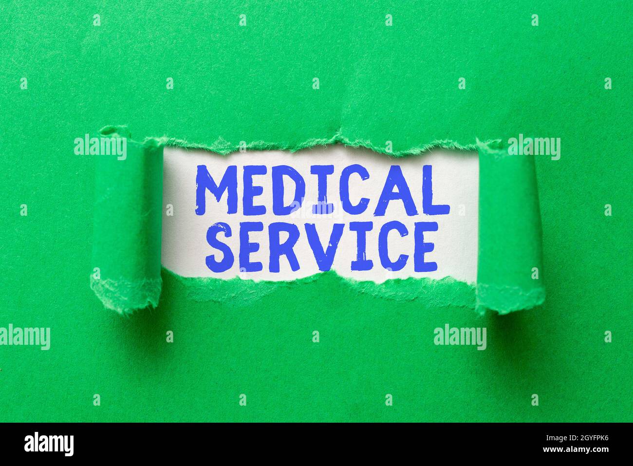 Sign displaying Medical Service, Word Written on treat illnesses and ...