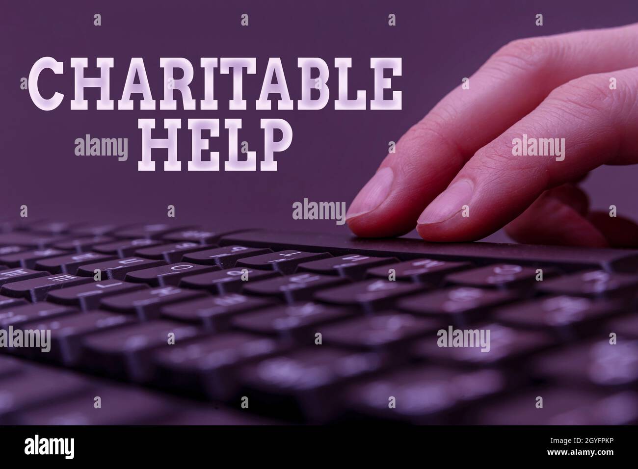 Hand writing sign Charitable Help, Business approach system of giving ...