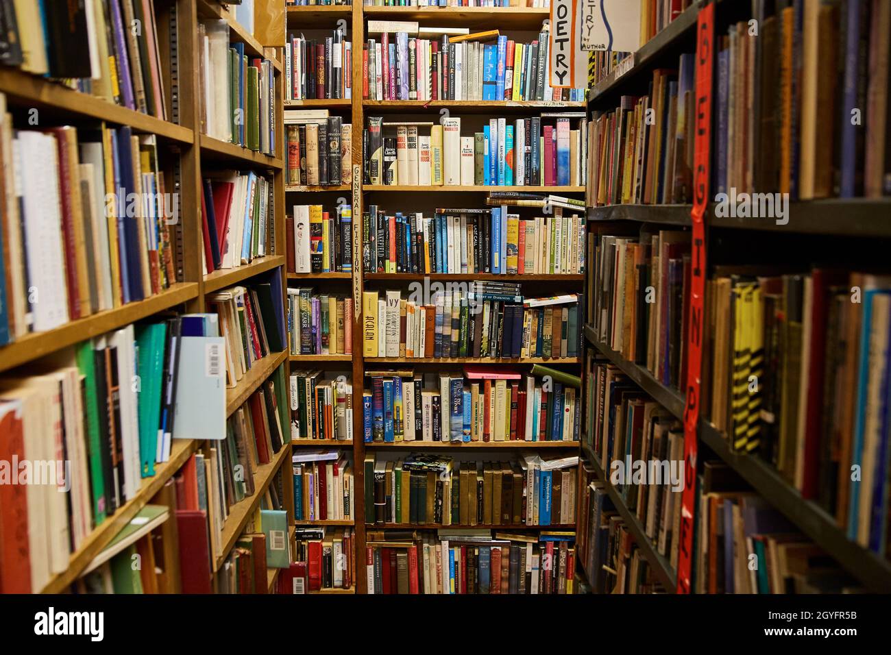 Library bookstore dead end with shelves covered in books Stock Photo ...