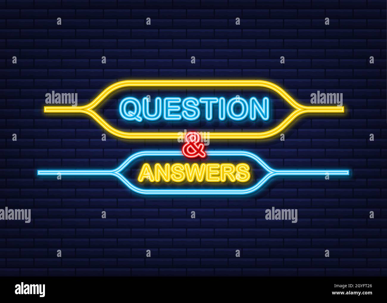 Question And Answer Bubble Chat Neon Icon Stock Vector Image Art Alamy