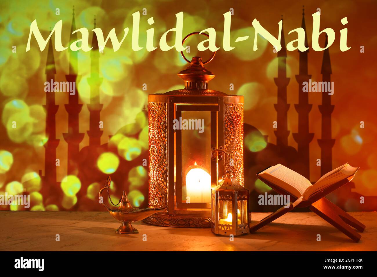 Greeting card for Mawlid al-Nabi (Prophet Muhammad's Birthday Stock ...
