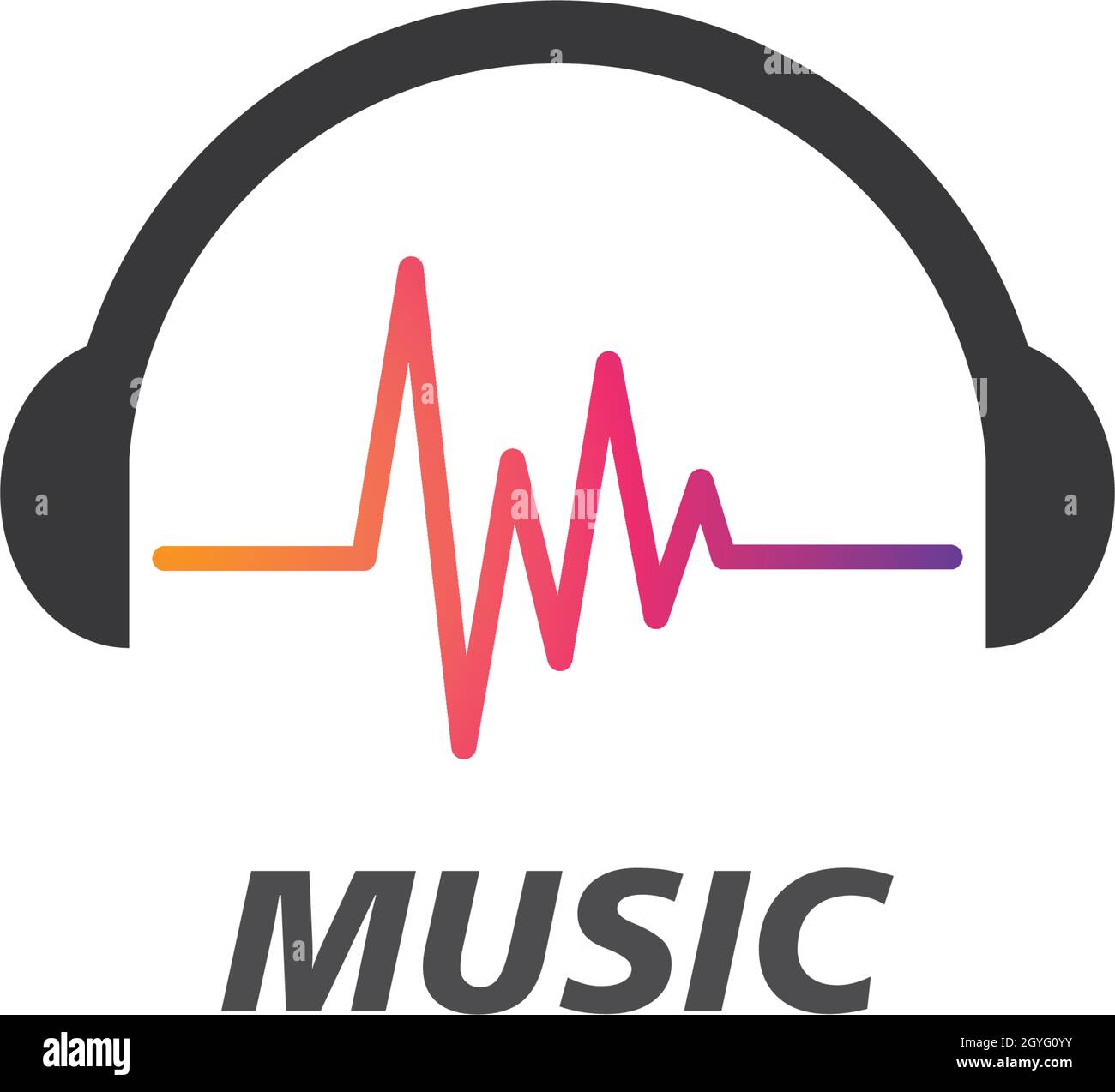 Headphone music waves Cut Out Stock Images & Pictures - Alamy