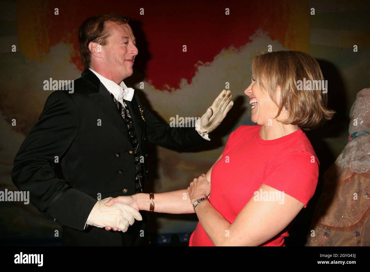 Katie Couric with Edward Hibbert from the cast of "The Drowsy Chaperone ...