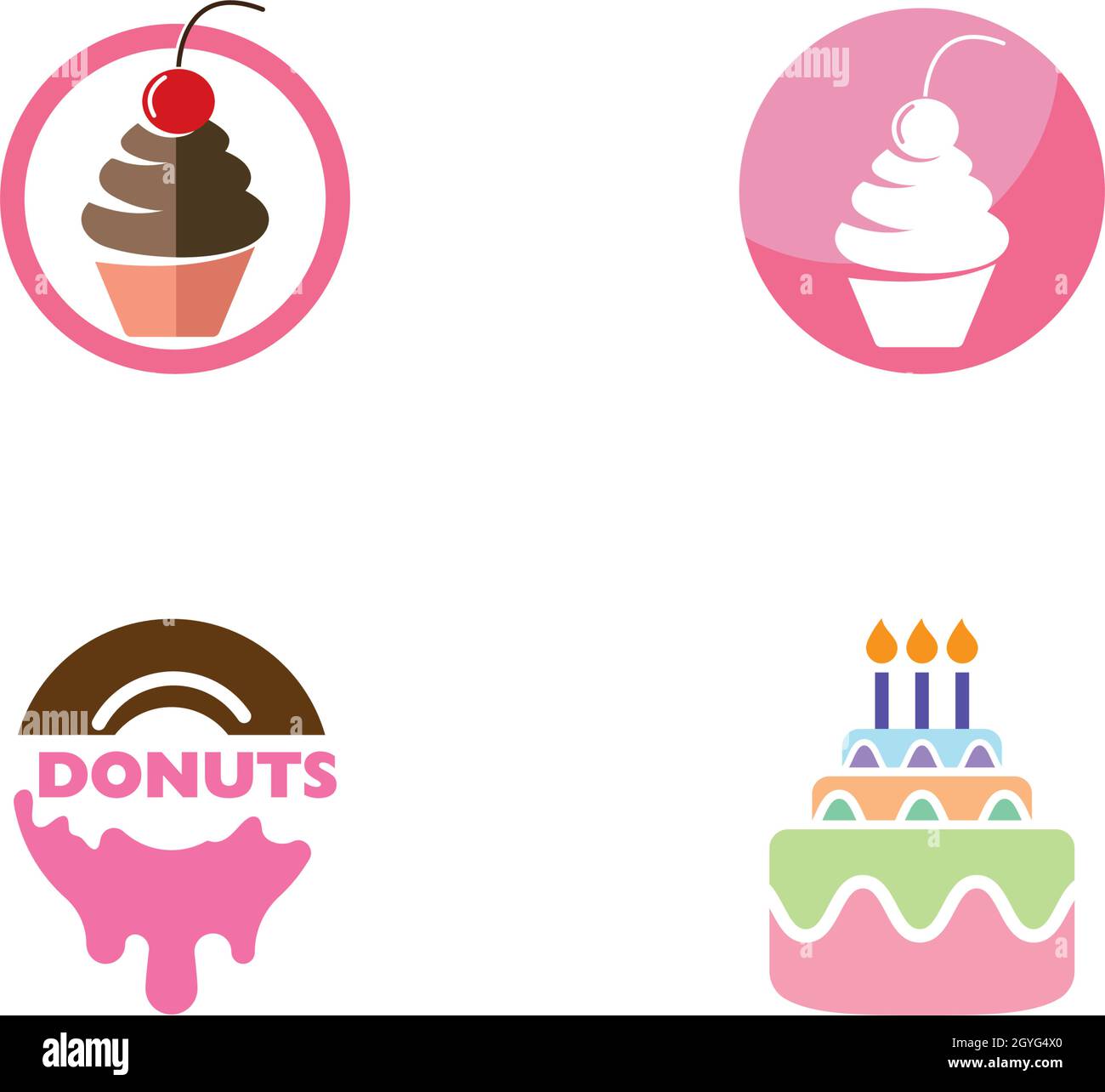 Cake logo vector ilustration template Stock Vector Image & Art - Alamy
