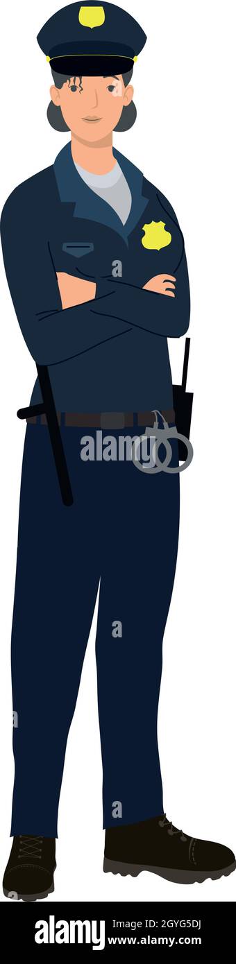 female police profession worker character Stock Vector Image & Art - Alamy