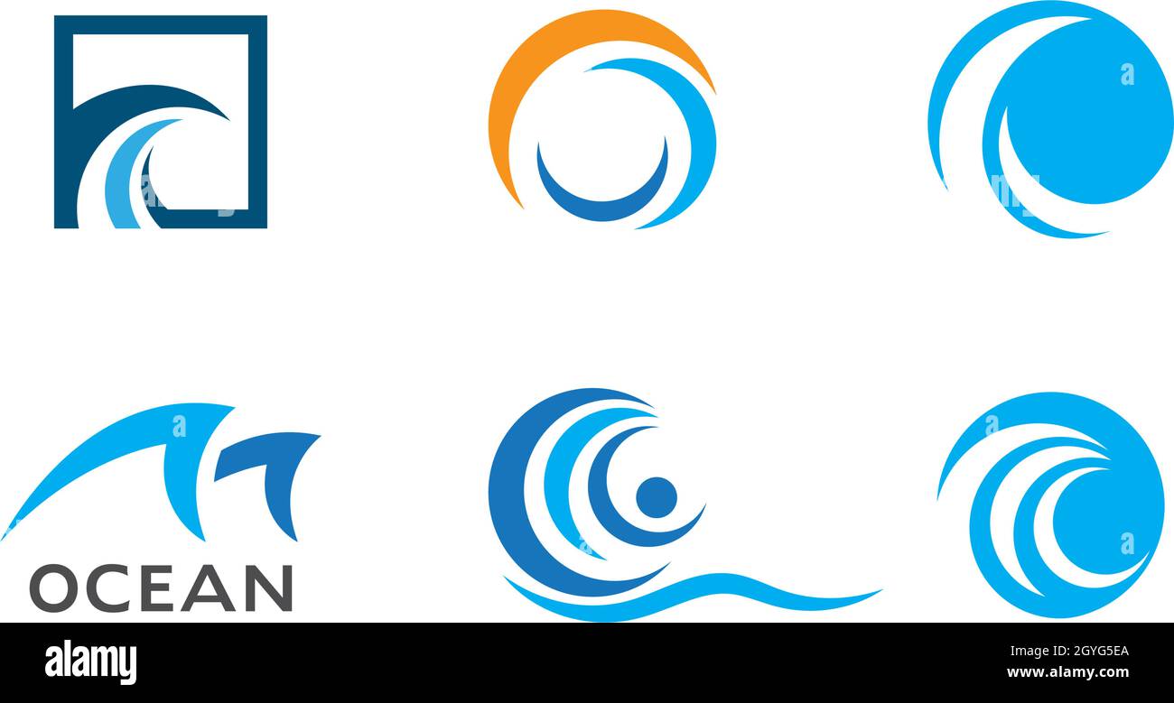 Water Wave symbol and icon Logo Template vector Stock Vector Image ...