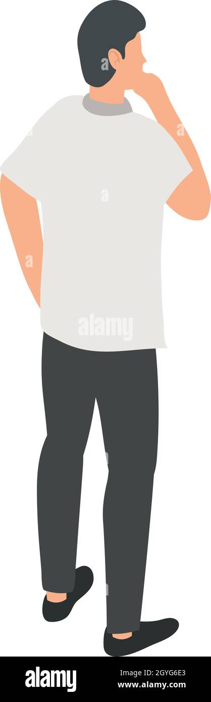 man standing back position character Stock Vector Image & Art - Alamy