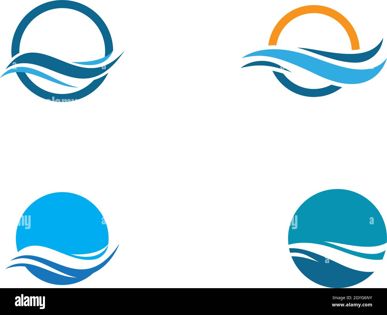 Water Wave symbol and icon Logo Template vector Stock Vector Image ...