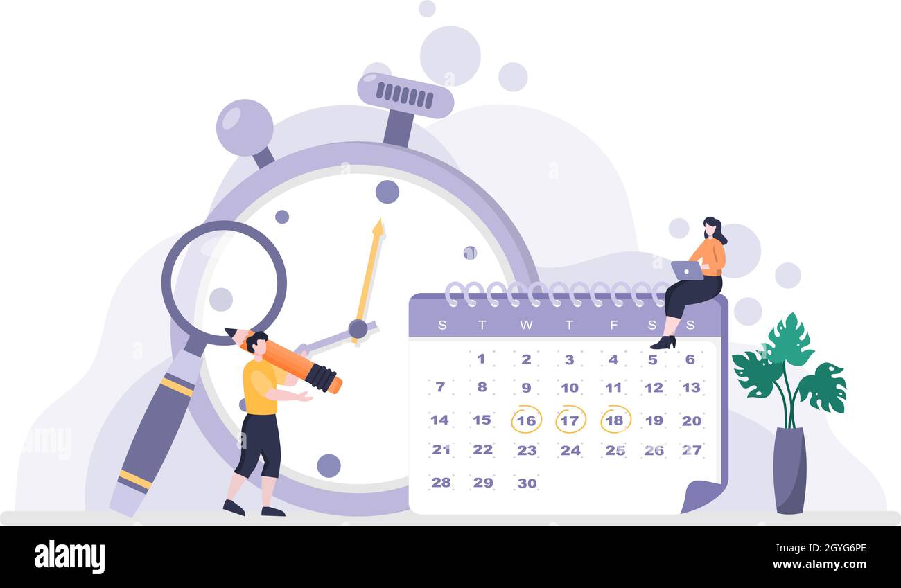 Planning Schedule or Time Management with Calendar Business Meeting ...