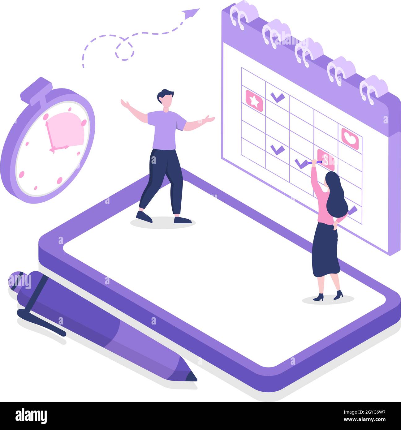 Planning Schedule or Time Management with Calendar Business Meeting ...