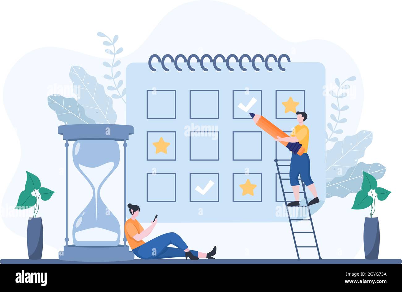 Planning Schedule or Time Management with Calendar Business Meeting ...