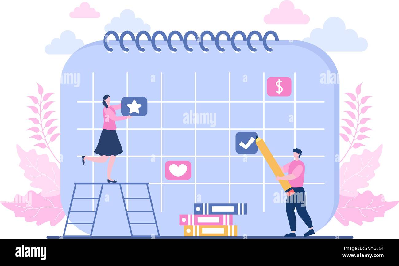 Planning Schedule or Time Management with Calendar Business Meeting ...